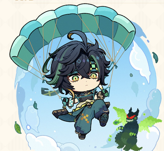 Chibi Kinich from his birthday art & his birthday letter to Lumine 🌱 ...