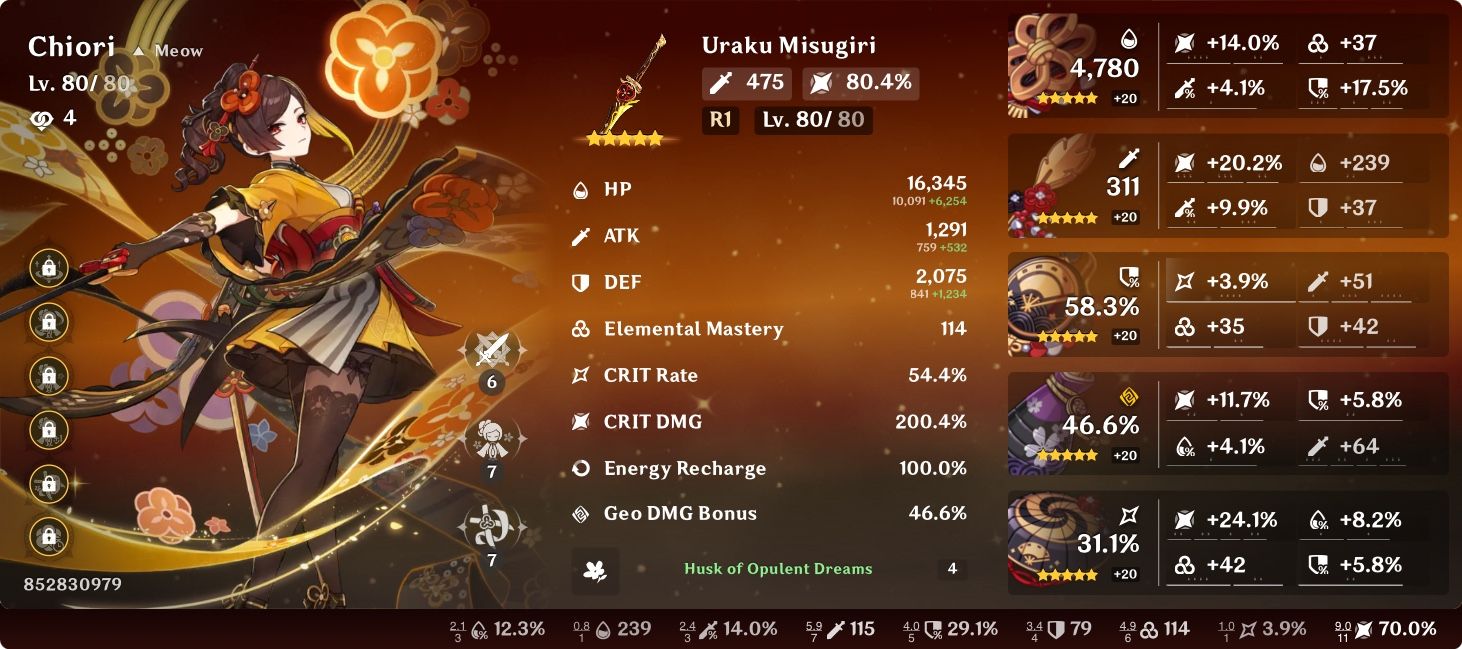 my chiori main dps build Genshin Impact | HoYoLAB