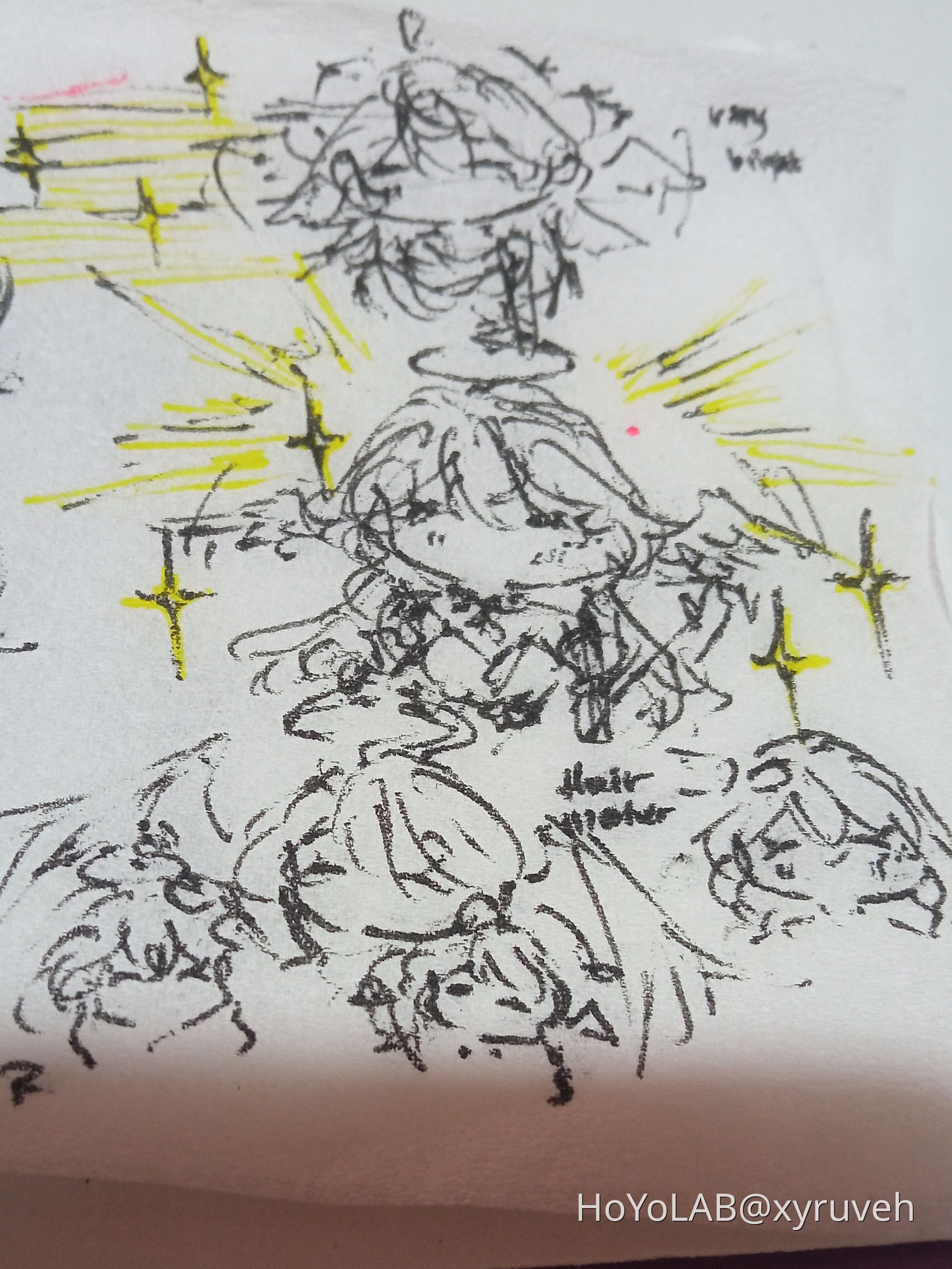 Halovian siblings doodle (on a tissue) Honkai: Star Rail | HoYoLAB