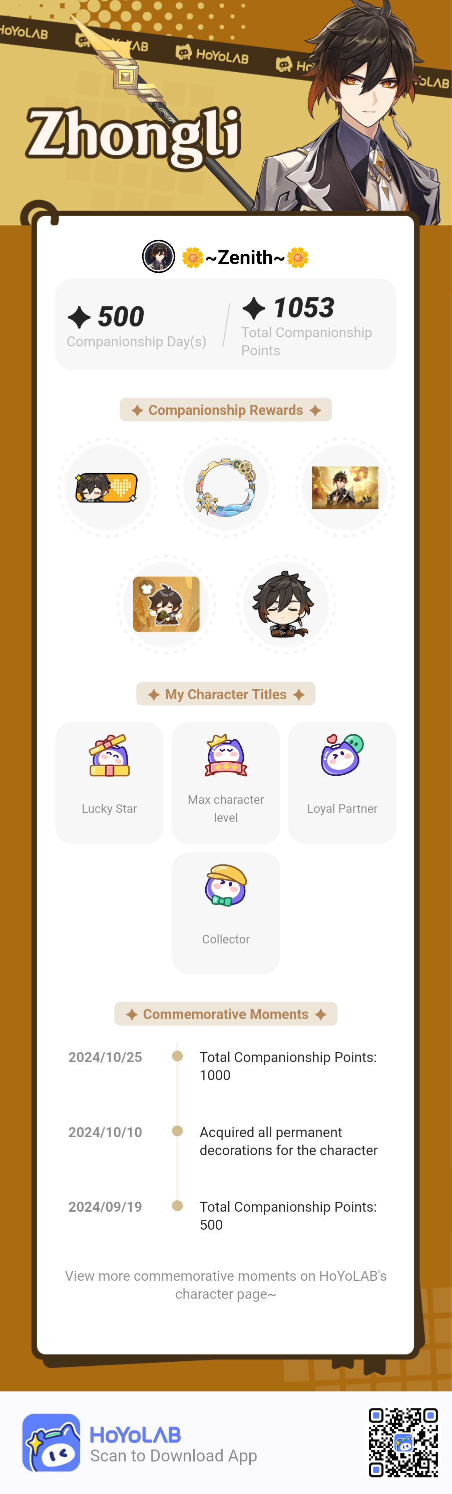 500 Days Companionship with Geo Archon aka Mr. Zhongli Genshin Impact | HoYoLAB