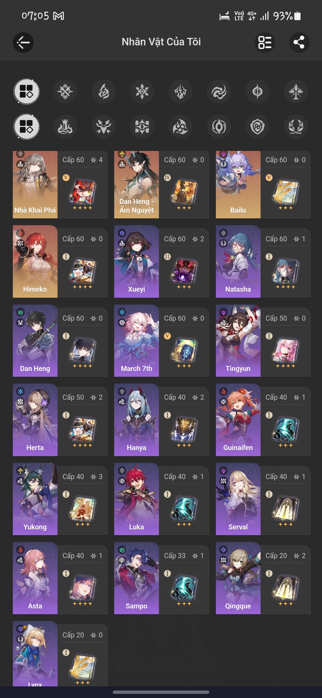 Giúp tui build đội hình để hoàn thành cấp cân bằng 4 vớiii Honkai: Star ...