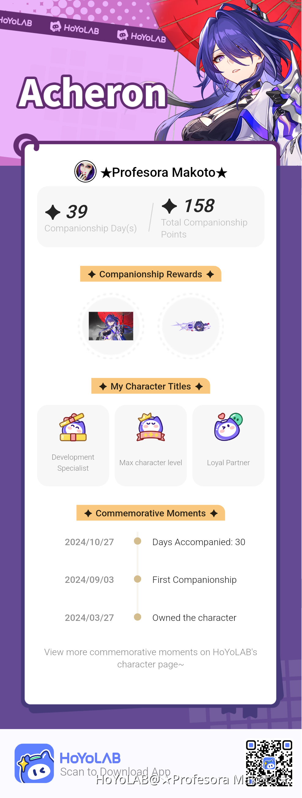 Acheron Companionship post Honkai: Star Rail | HoYoLAB