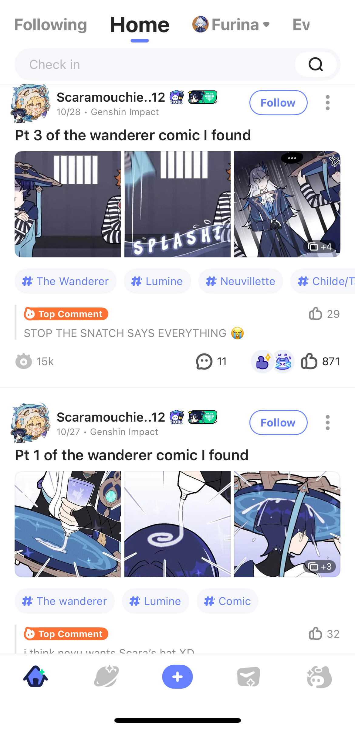 ngl wanderer should’ve glued the hat on before neuvillette tried to ...