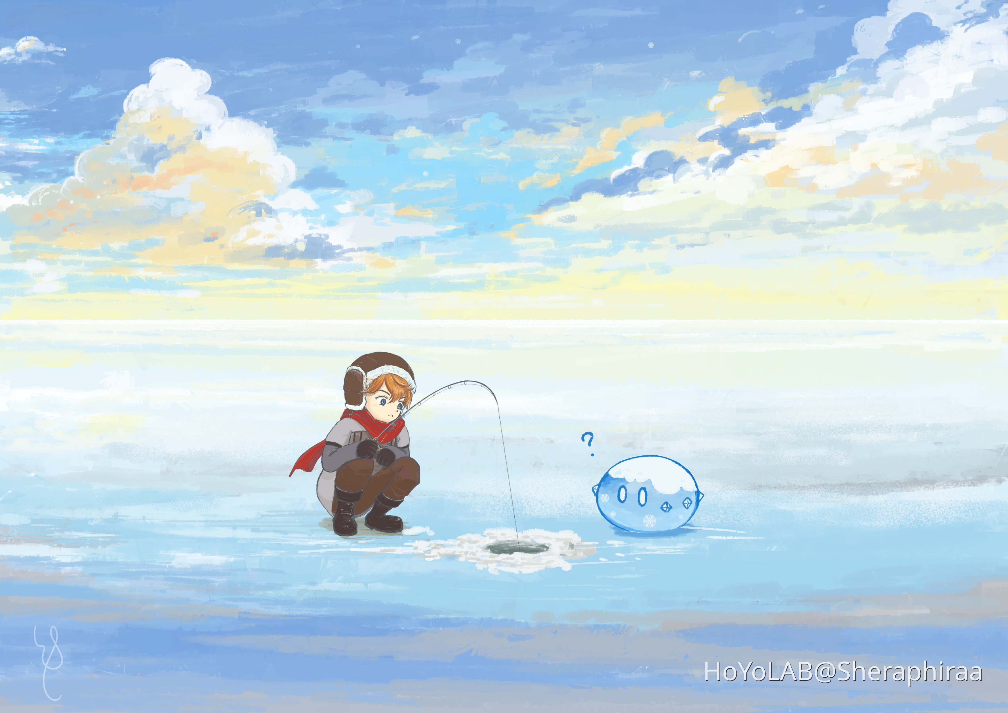 Ice fishing with little Ajax Genshin Impact | HoYoLAB