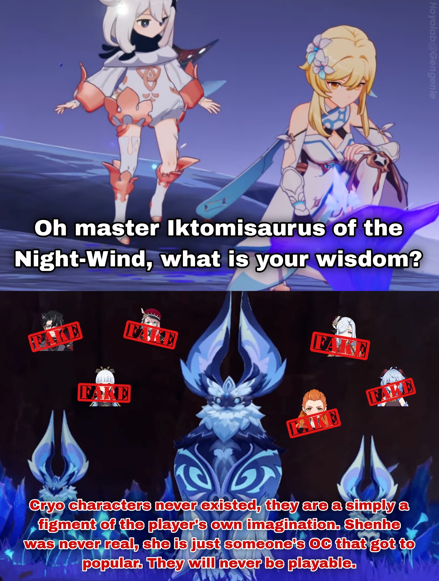 Anyone got proof these "Cryo characters" actually ever existed? Genshin ...
