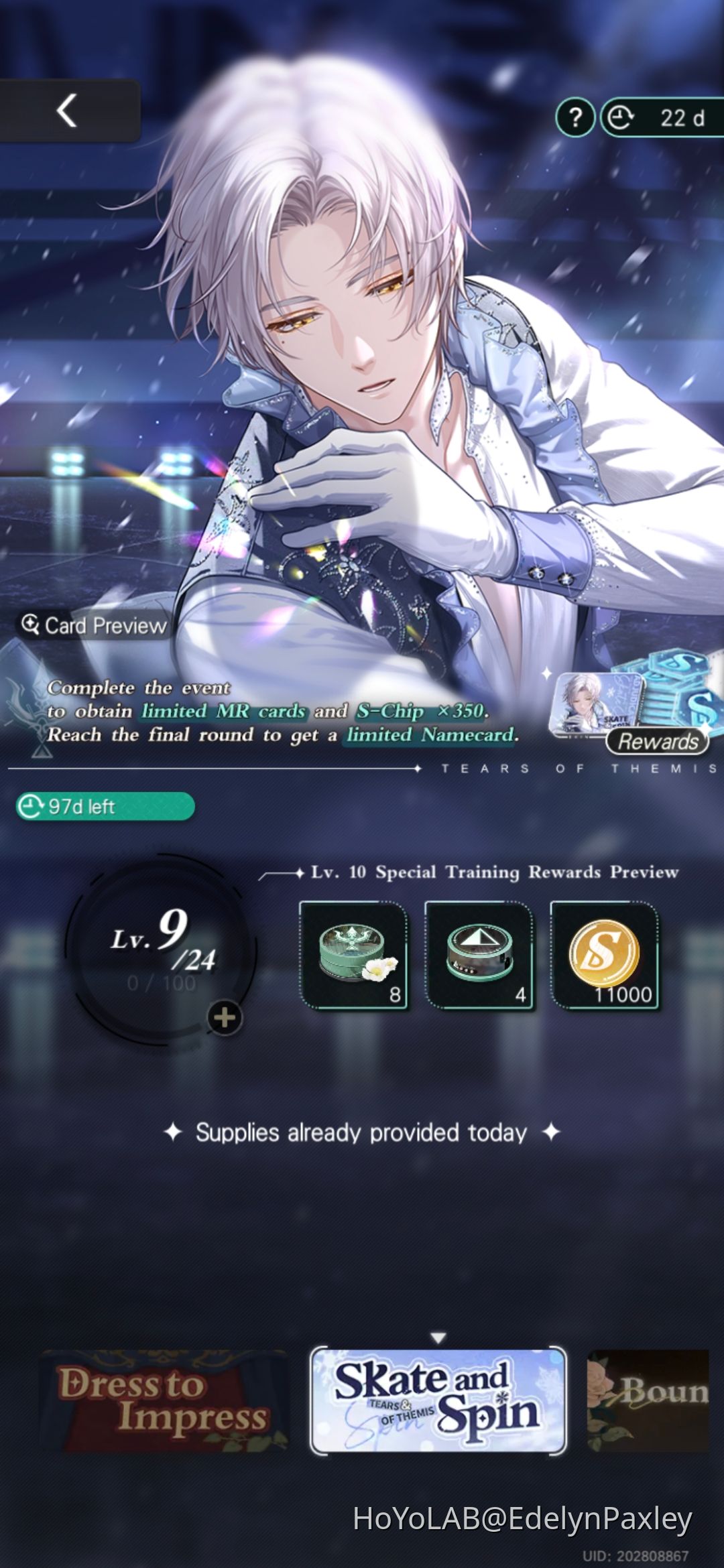 Vyn MR Card event progress Tears of Themis | HoYoLAB