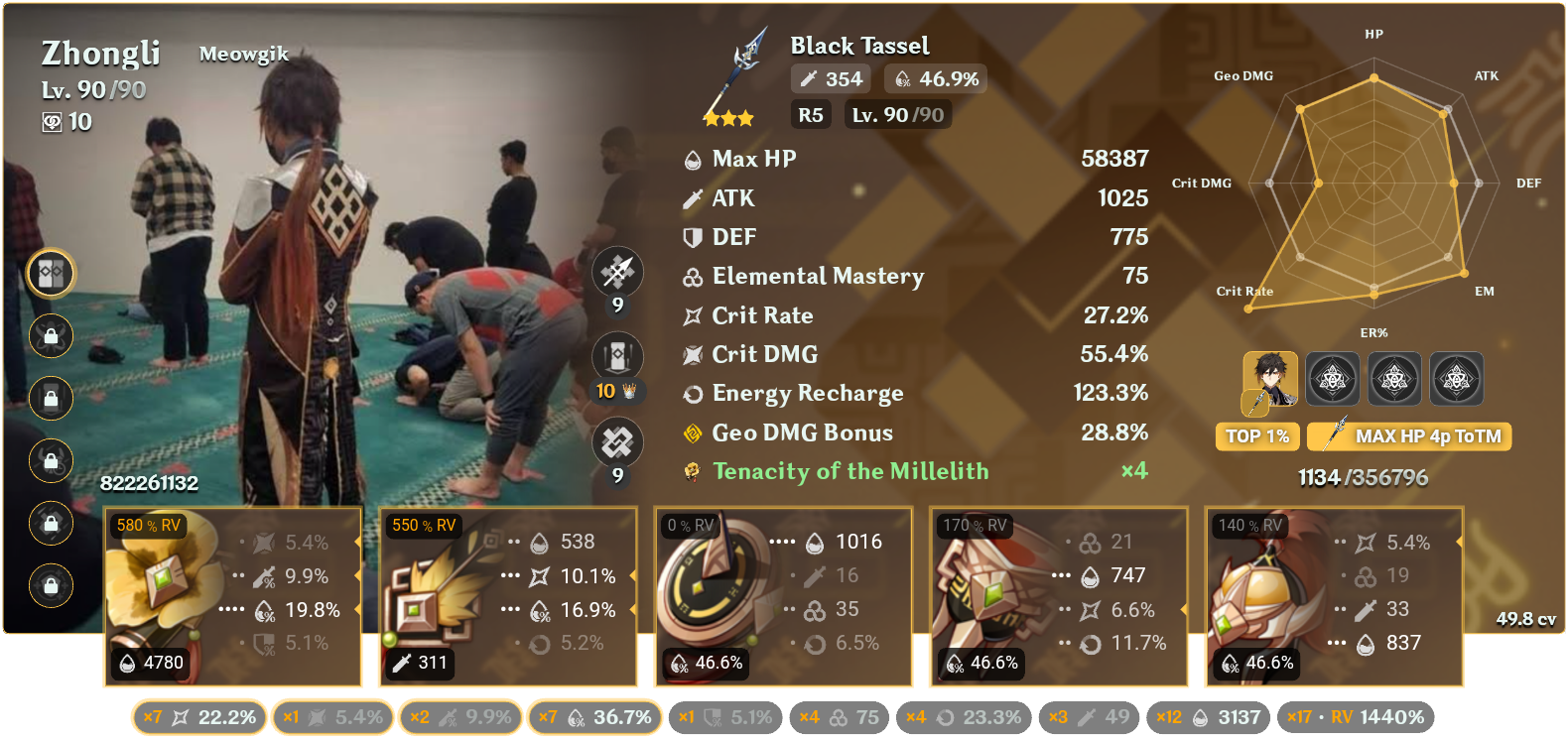 First time Daddy John Lee put on profile, then actually a top 1% tank ...