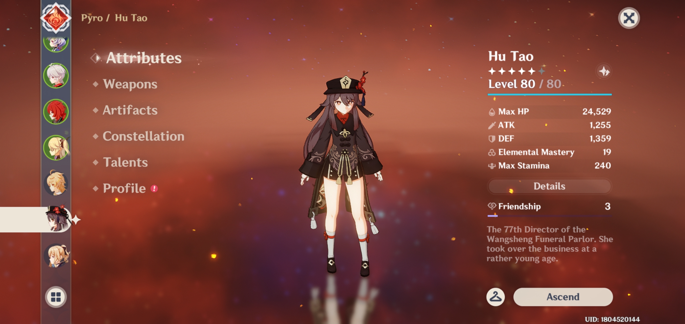 hu taos build at lvl 80 Genshin Impact | HoYoLAB