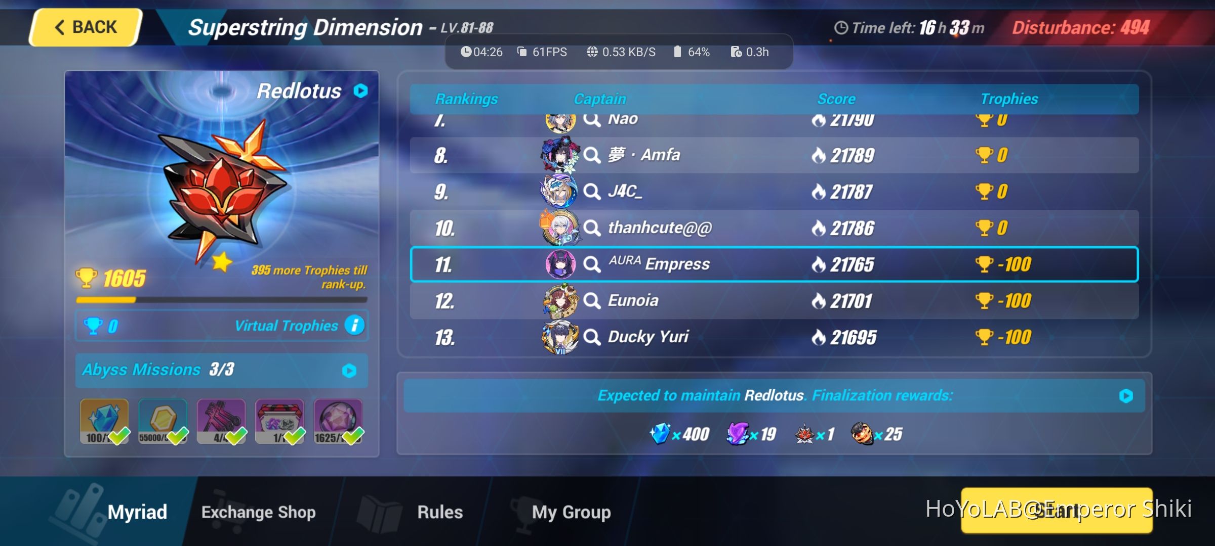 Abyss superstring dimensions Redlotus part 3 Honkai Impact 3rd | HoYoLAB