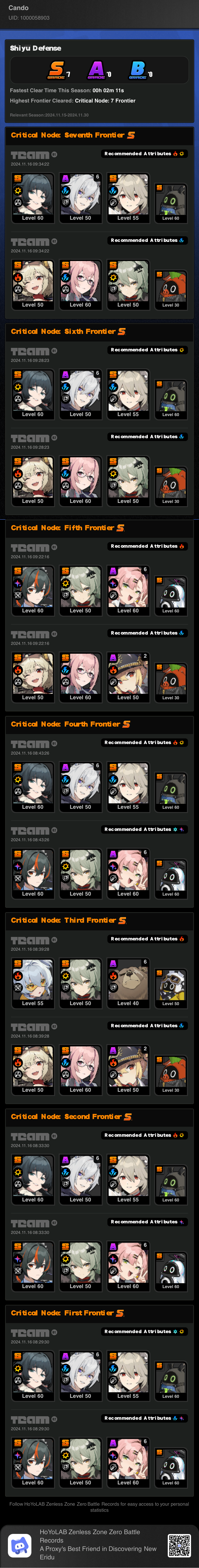 Nov. 16 Shiyu Defense All clear Genshin Impact | HoYoLAB