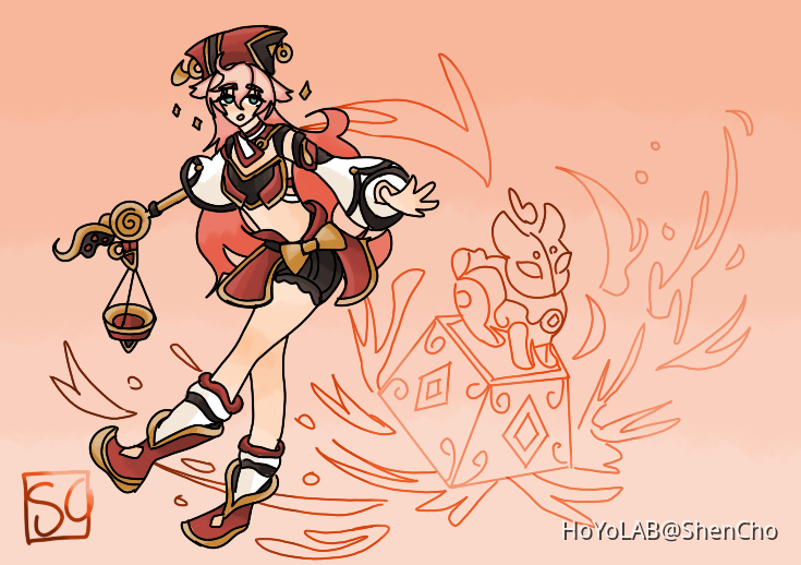 Yanfei's splash-art in my style! Genshin Impact | HoYoLAB