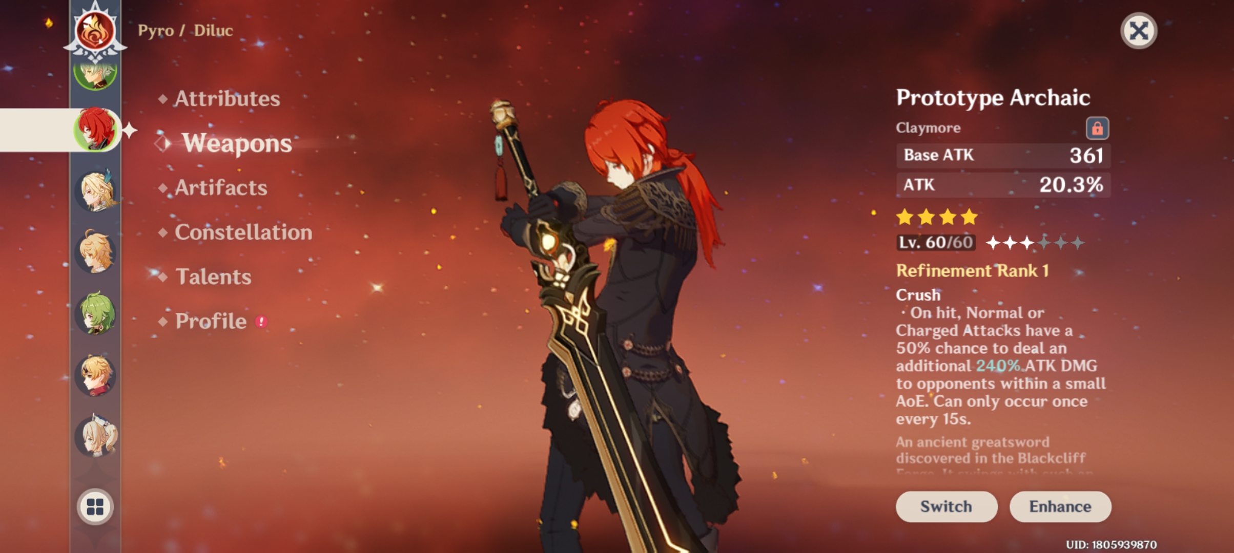 Is my diluc build good??(Im gonna level him up more, I just dont have ...