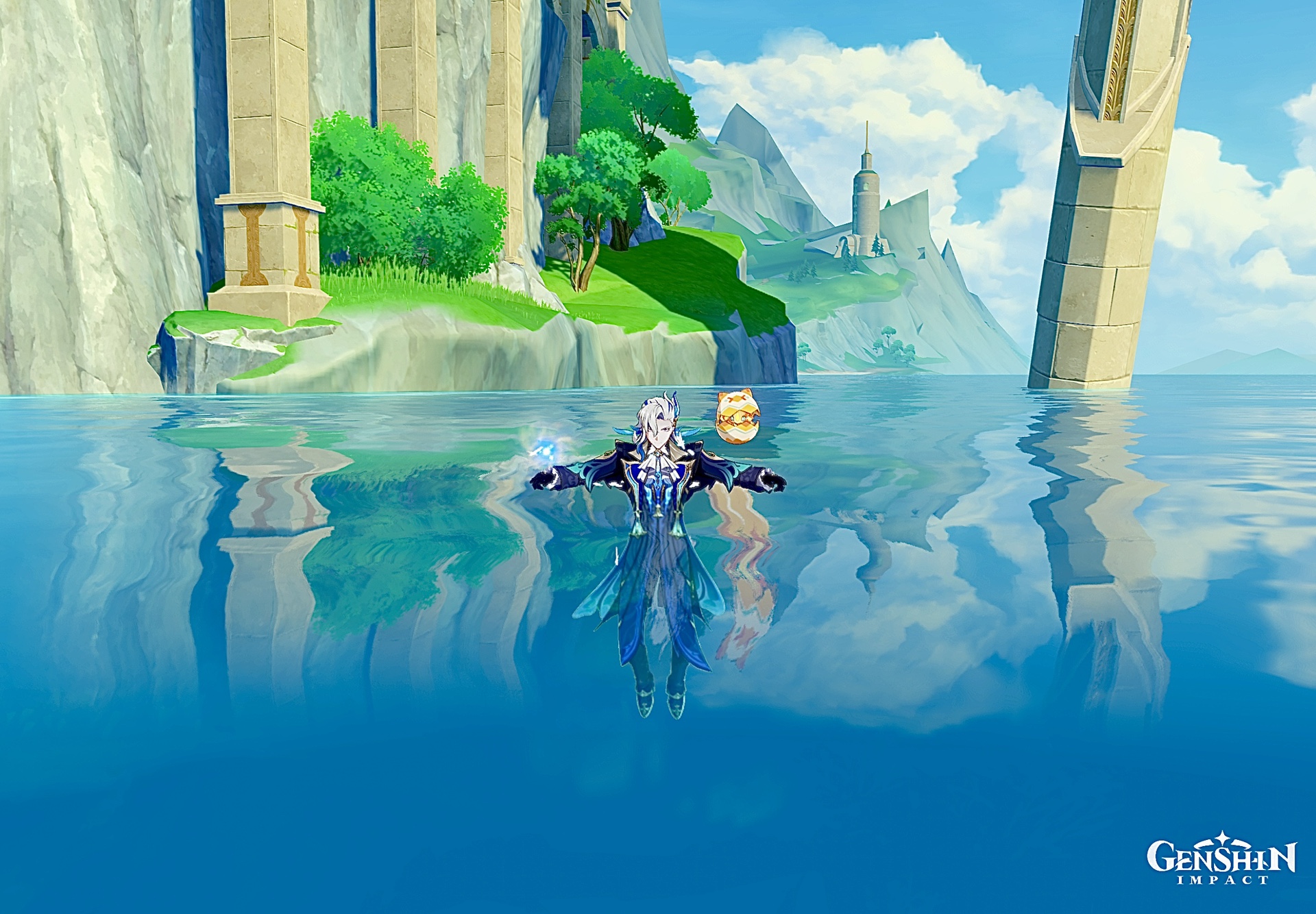 Firstborn Firesprite when in the water Genshin Impact | HoYoLAB