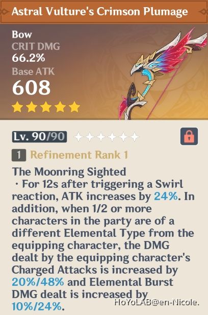 Chasca Signature Weapon [Astral Vulture's Crimson Plumage] Effect ...