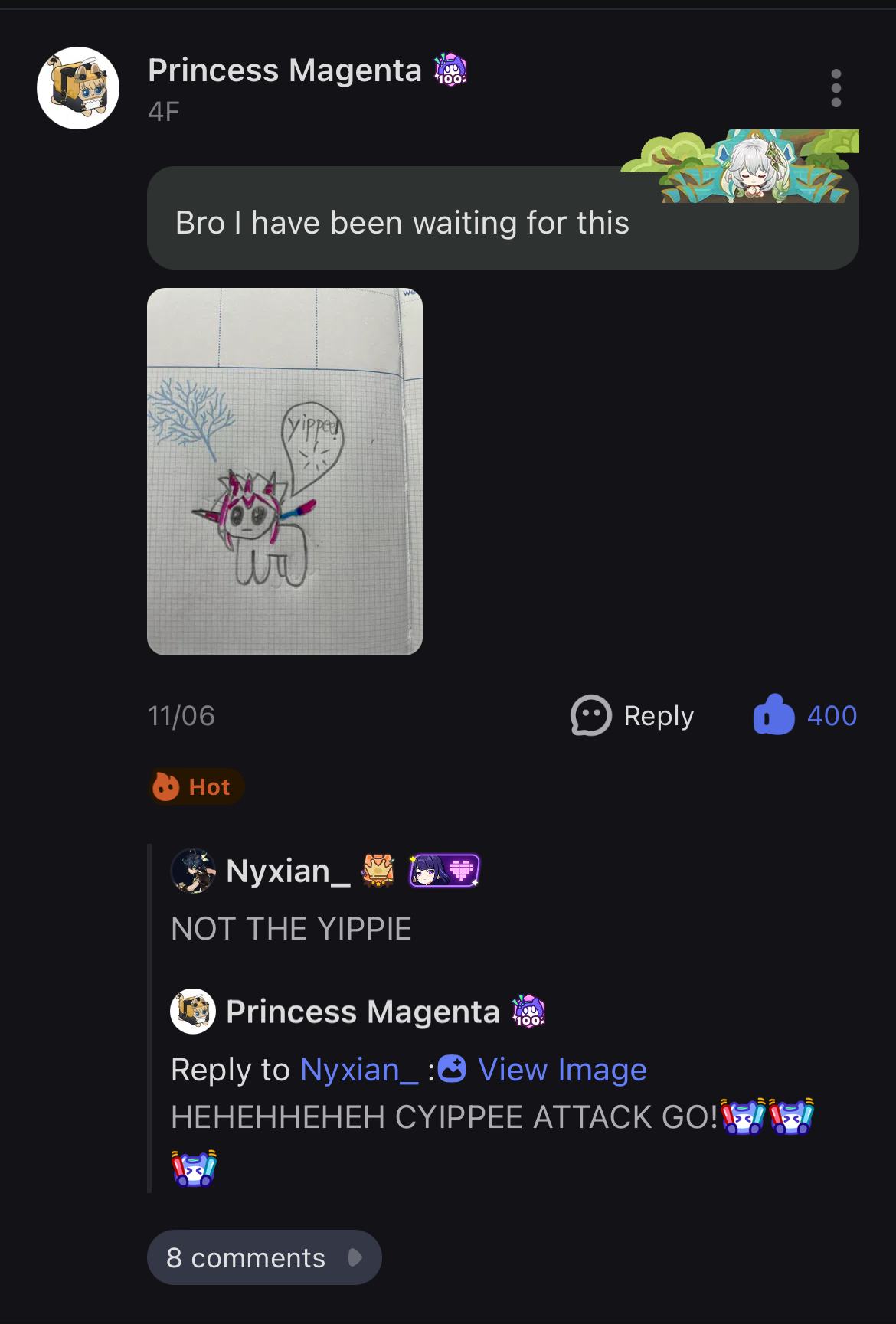 AYYYYYYY 2ND 400 LIKED COMMENT!!!! Genshin Impact | HoYoLAB