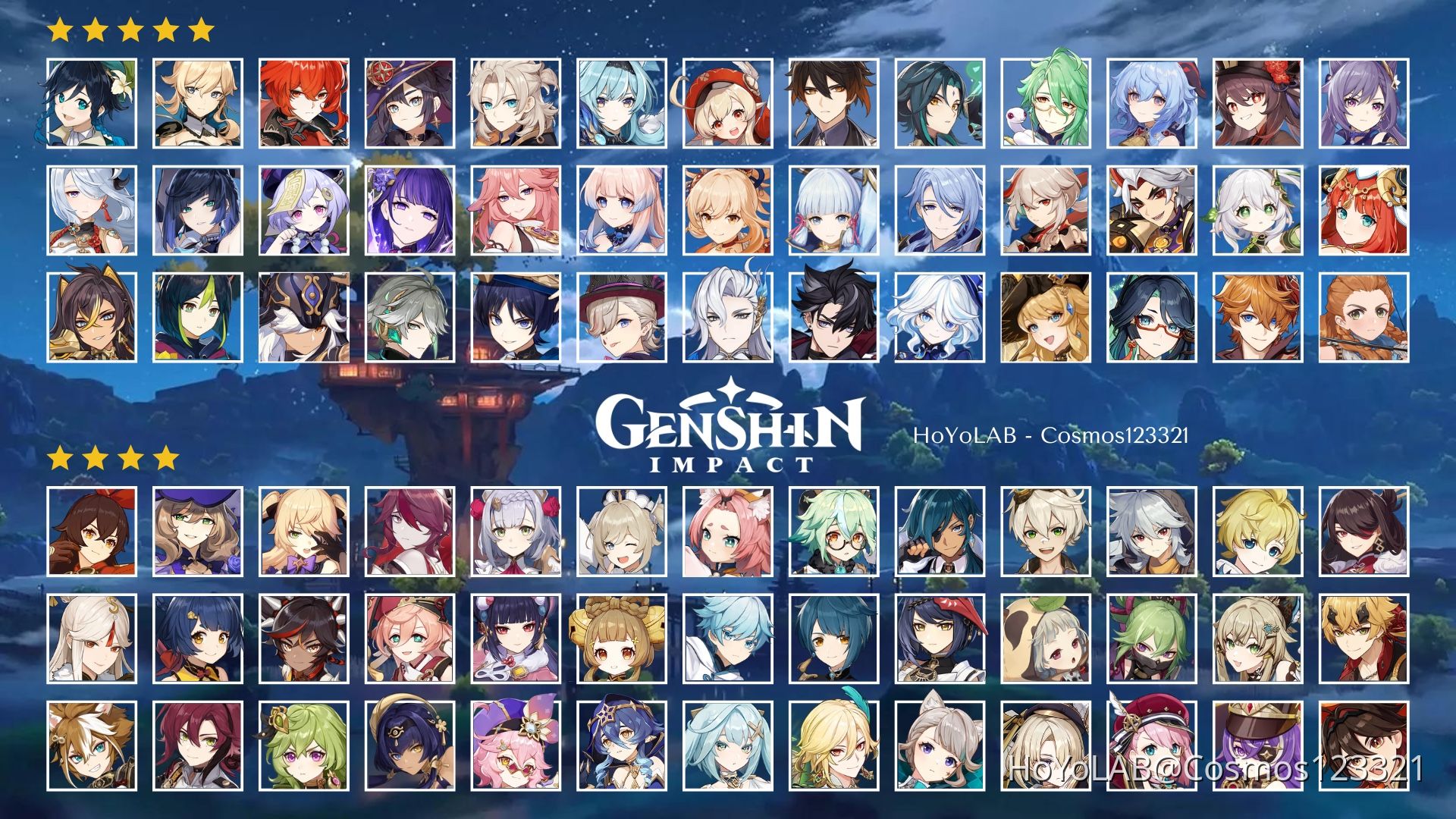 Genshin Impact Character Checklist 5.2 (Updates in future) Genshin ...