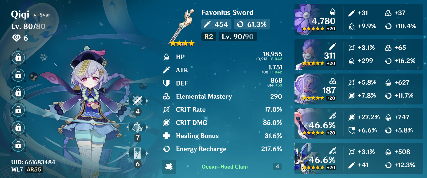 Here is my Qiqi build I promised to show from yesterday!! Genshin ...