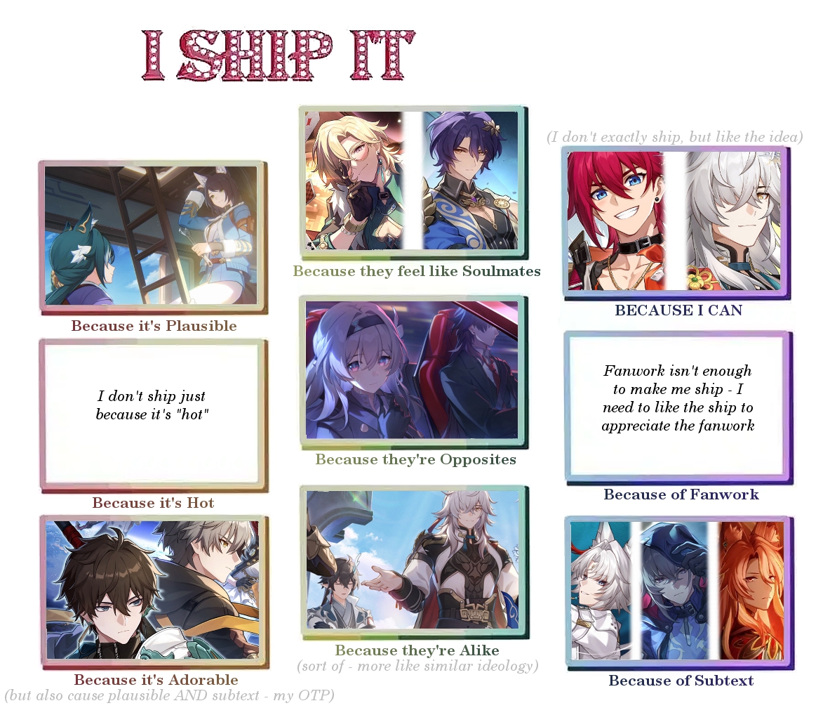 The ultimate ship it / don't ship it template - Star Rail edition Honkai: Star Rail | HoYoLAB