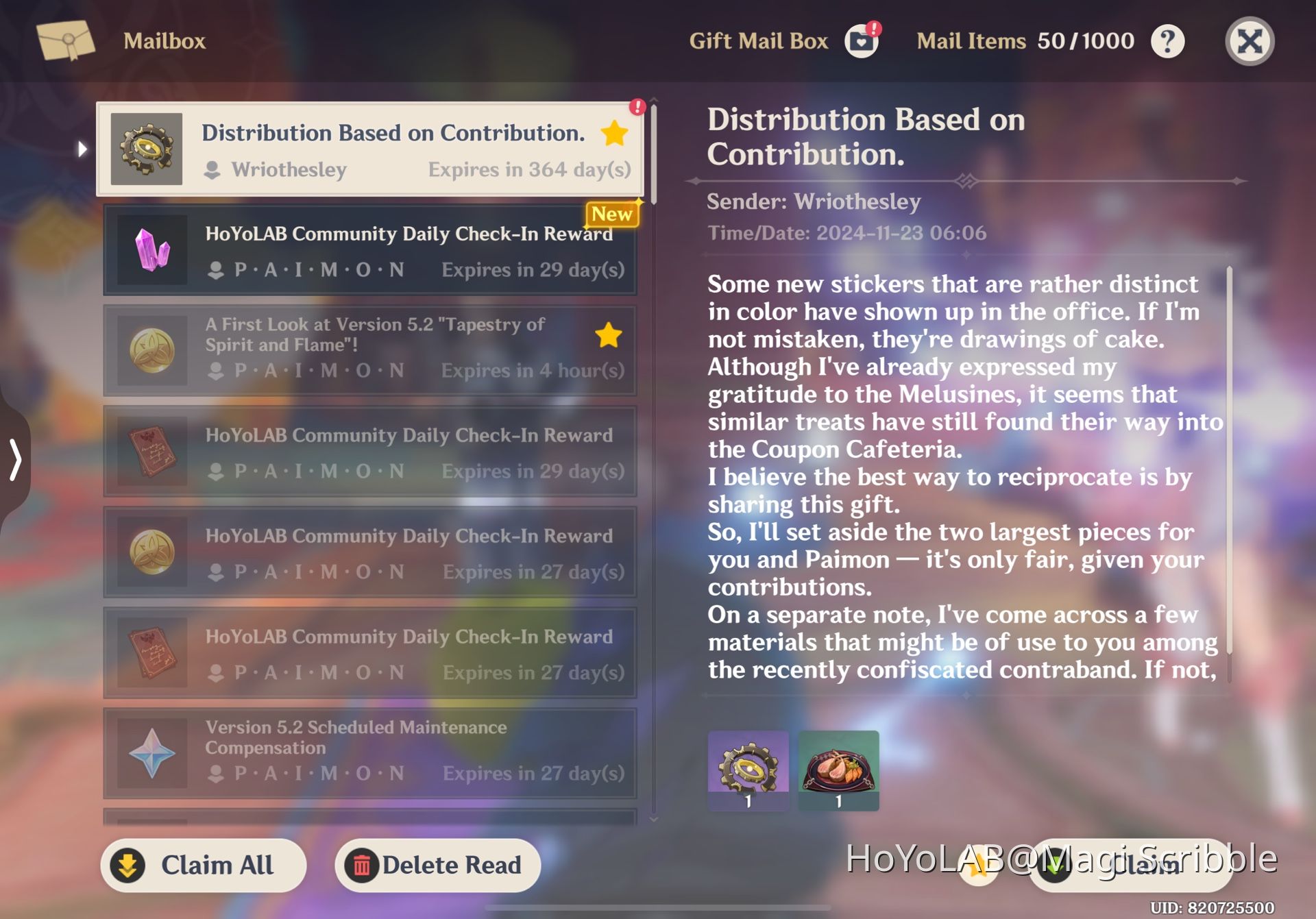 Wriothesley Birthday Message Genshin Impact | HoYoLAB