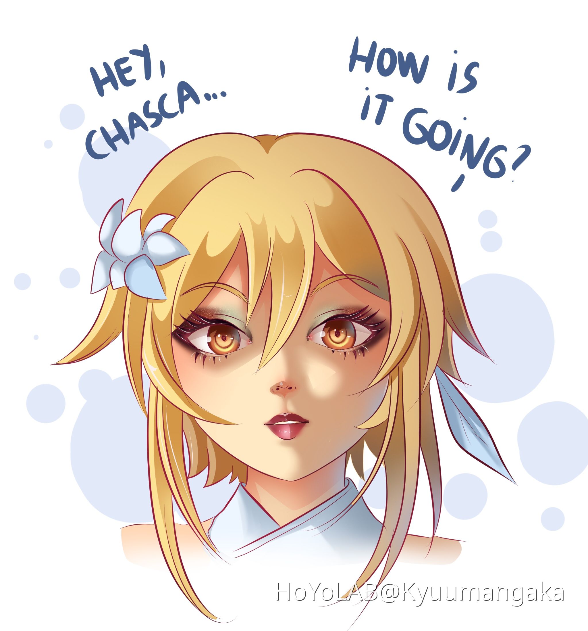 Chasca doing Lumine’s make up (comic strip by me) Genshin Impact | HoYoLAB