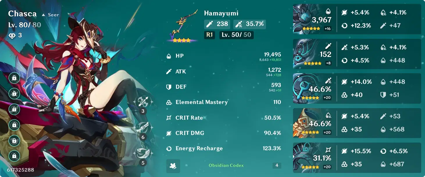 Rate my current Chasca build Genshin Impact | HoYoLAB