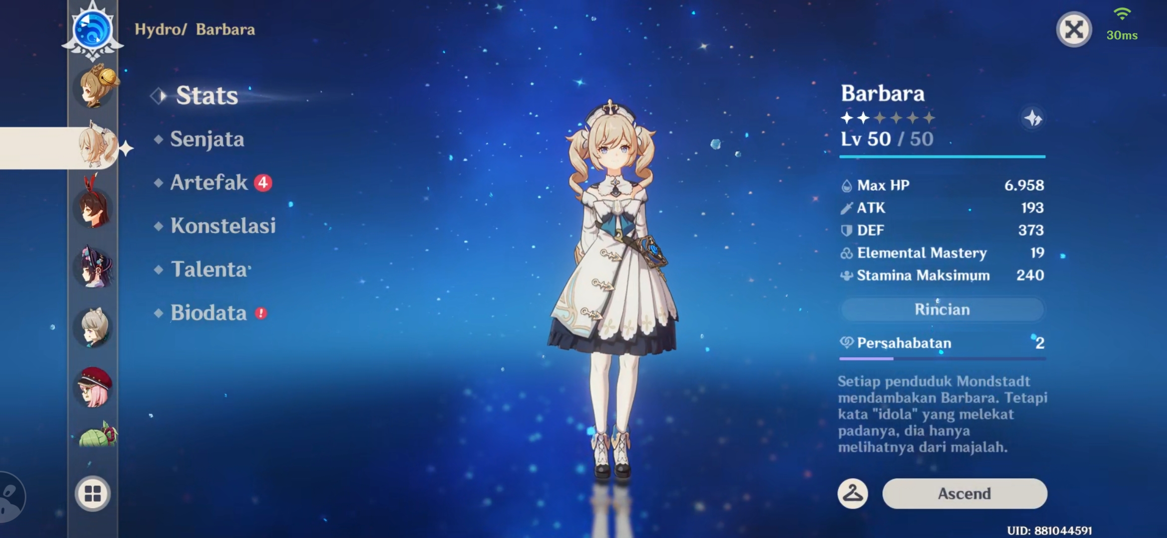 gegara banner chasca barbara auto full Constellation, gak nyangka dia ...