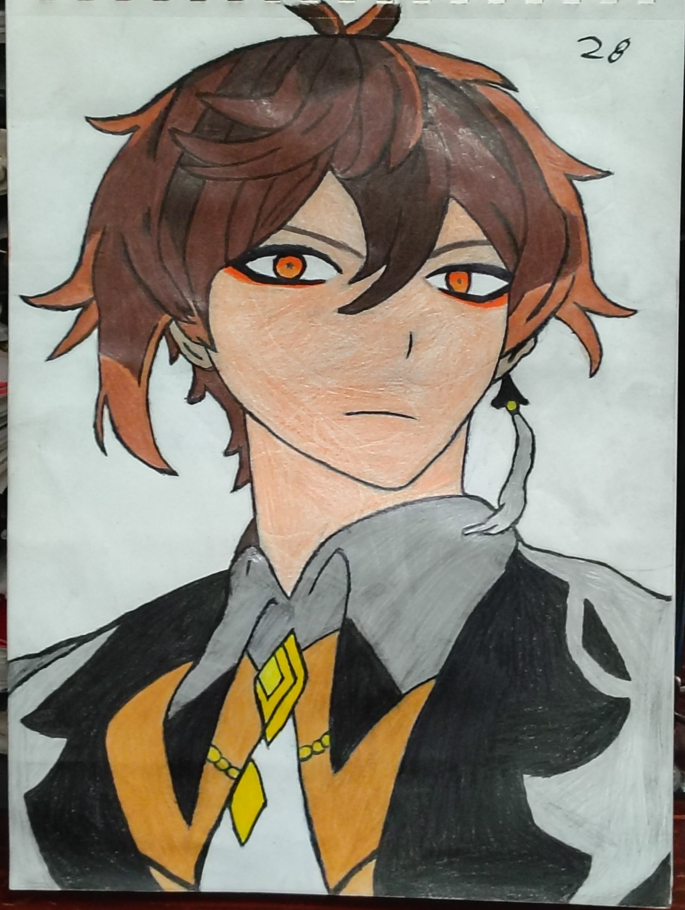 Just finished my Zhongli drawing for the 5.2 event Genshin Impact | HoYoLAB