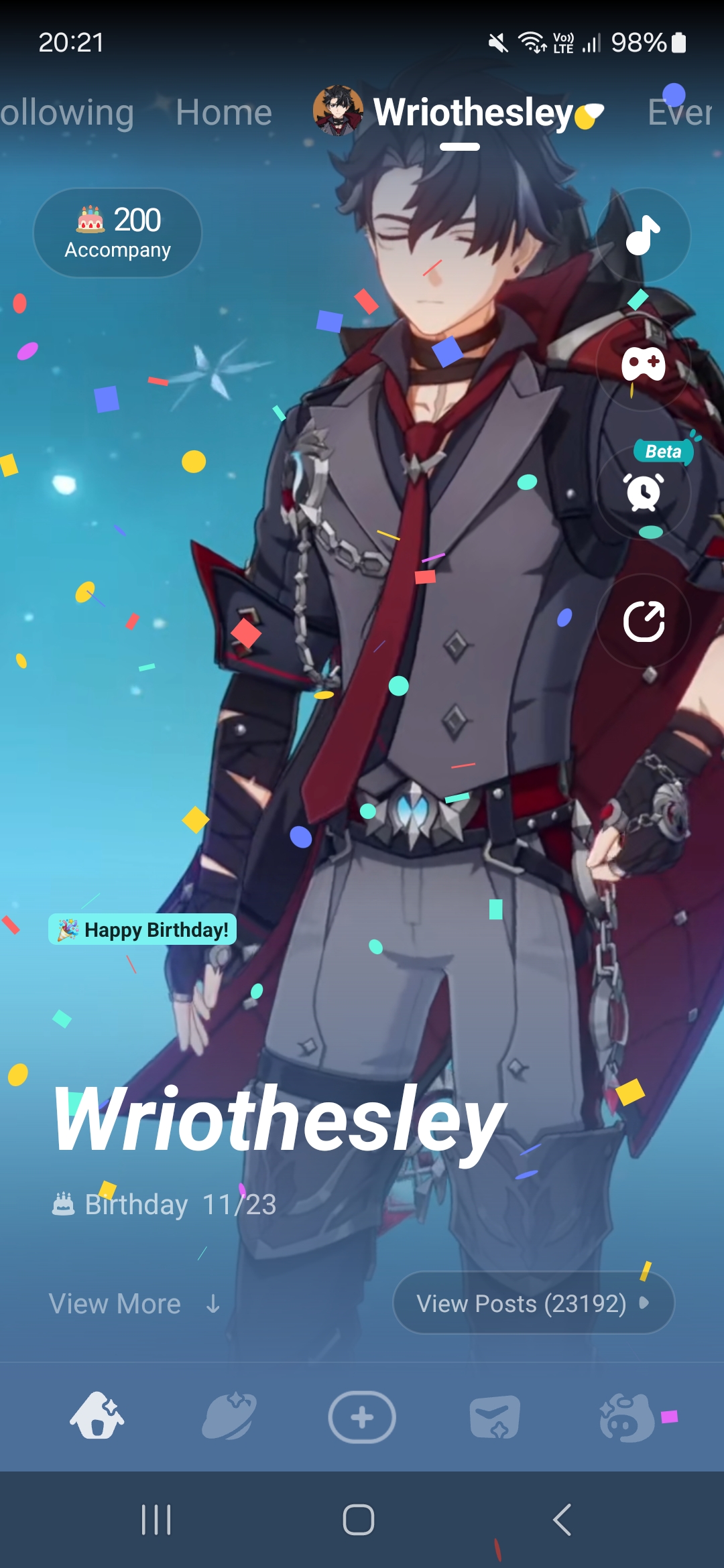 REACHED 200 COMPANIONSHIP DAYS WITH WRIO ON HIS BDAY RAAHHHH Genshin ...