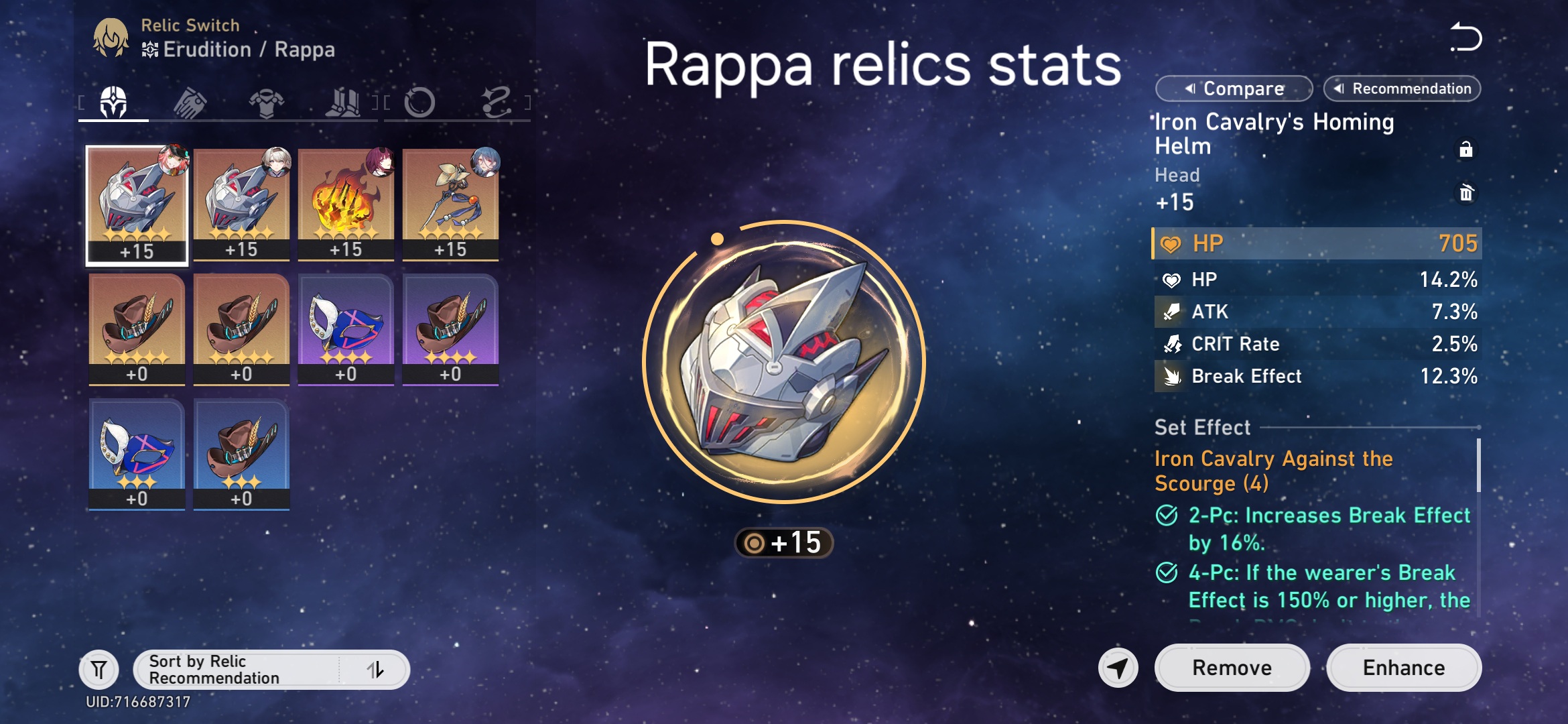 Kafka and Rappa relic stats Honkai: Star Rail | HoYoLAB