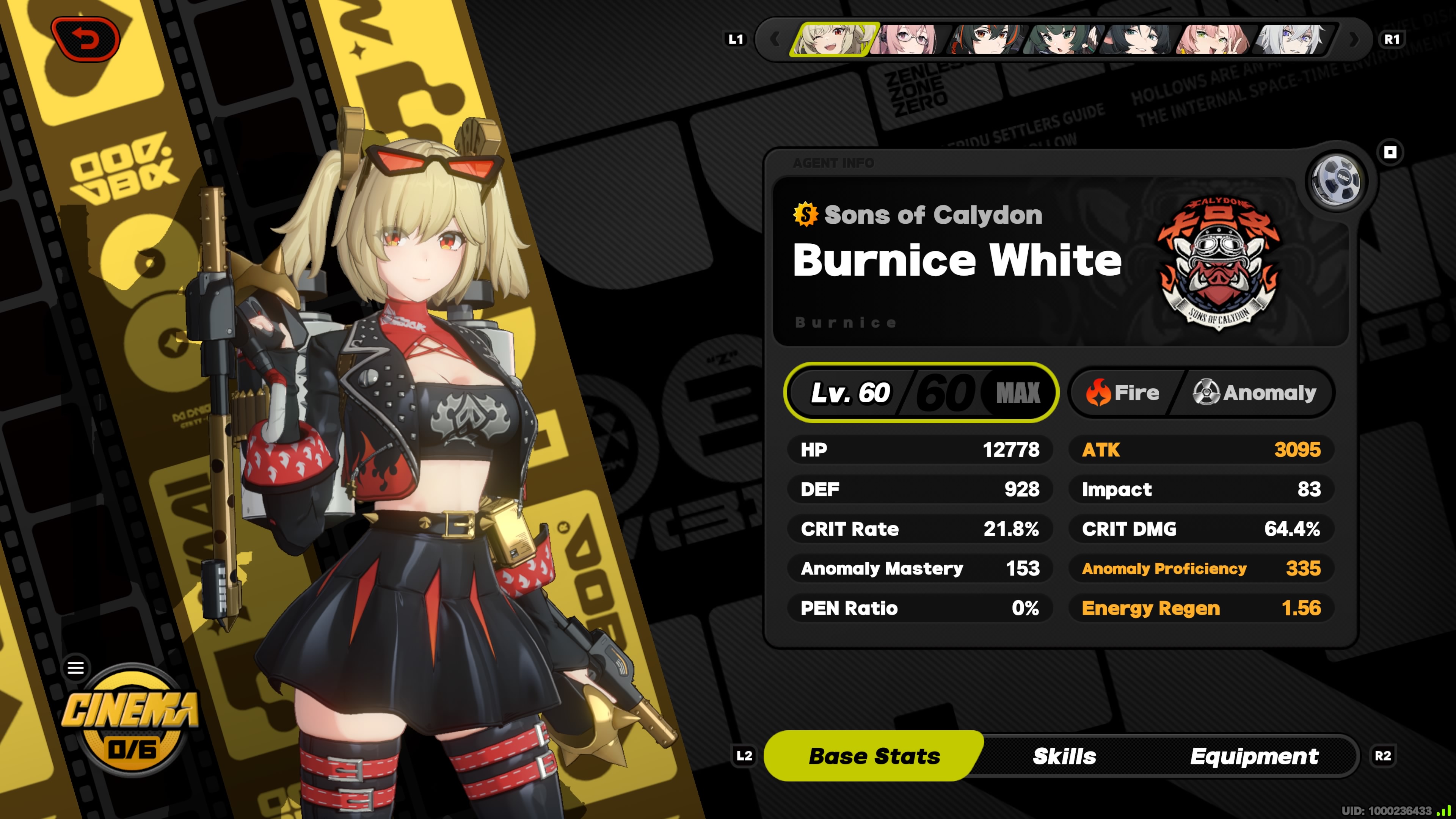 Burnice Build Progress Zenless Zone Zero | HoYoLAB