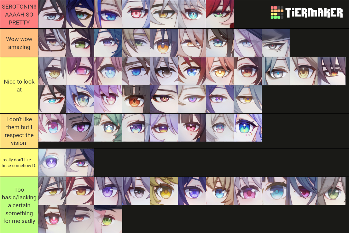 Ranking how much I like certain hsr eyes °–° Honkai: Star Rail | HoYoLAB