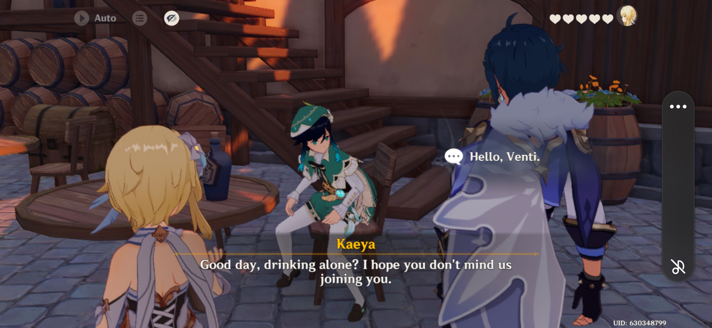 took this picture of venti during kaeya's hangout event and thought it ...