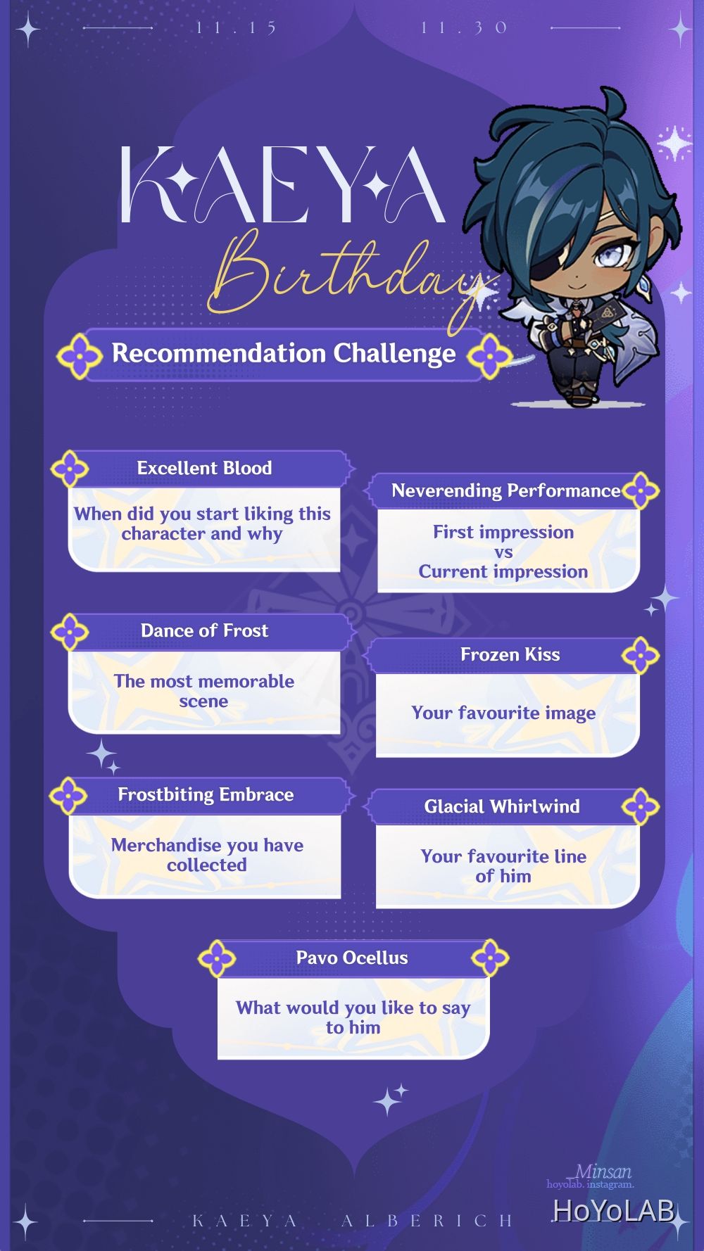 Kaeya's birthday recommendation challenge. Theme 5: merchandise ...
