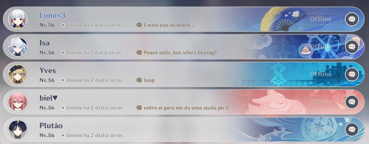 As bios dos meus amigos e a minha bio Genshin Impact | HoYoLAB