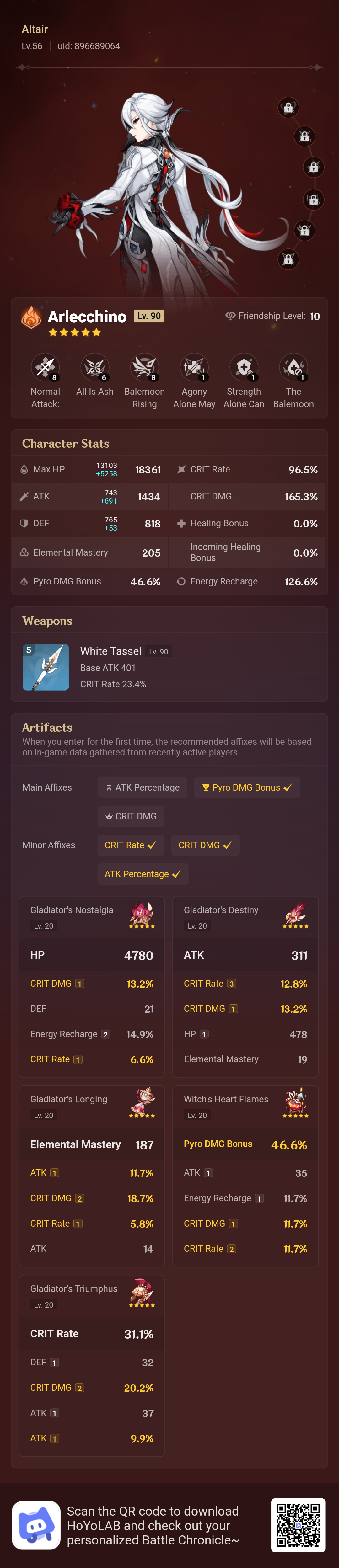 How's my Arlecchino build? Genshin Impact | HoYoLAB