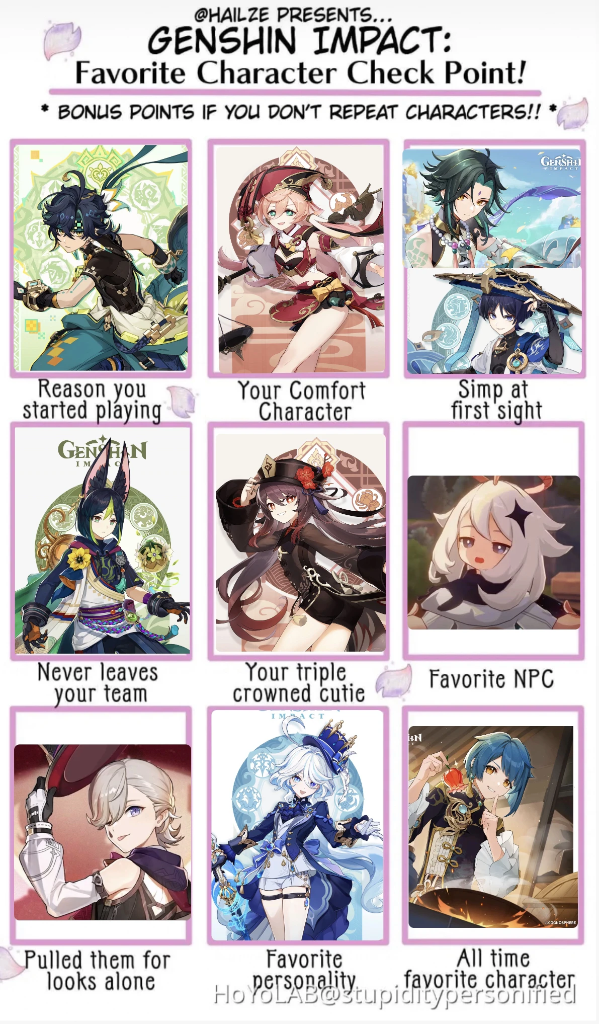 Favourite character checkpoint (・∀・) Genshin Impact | HoYoLAB