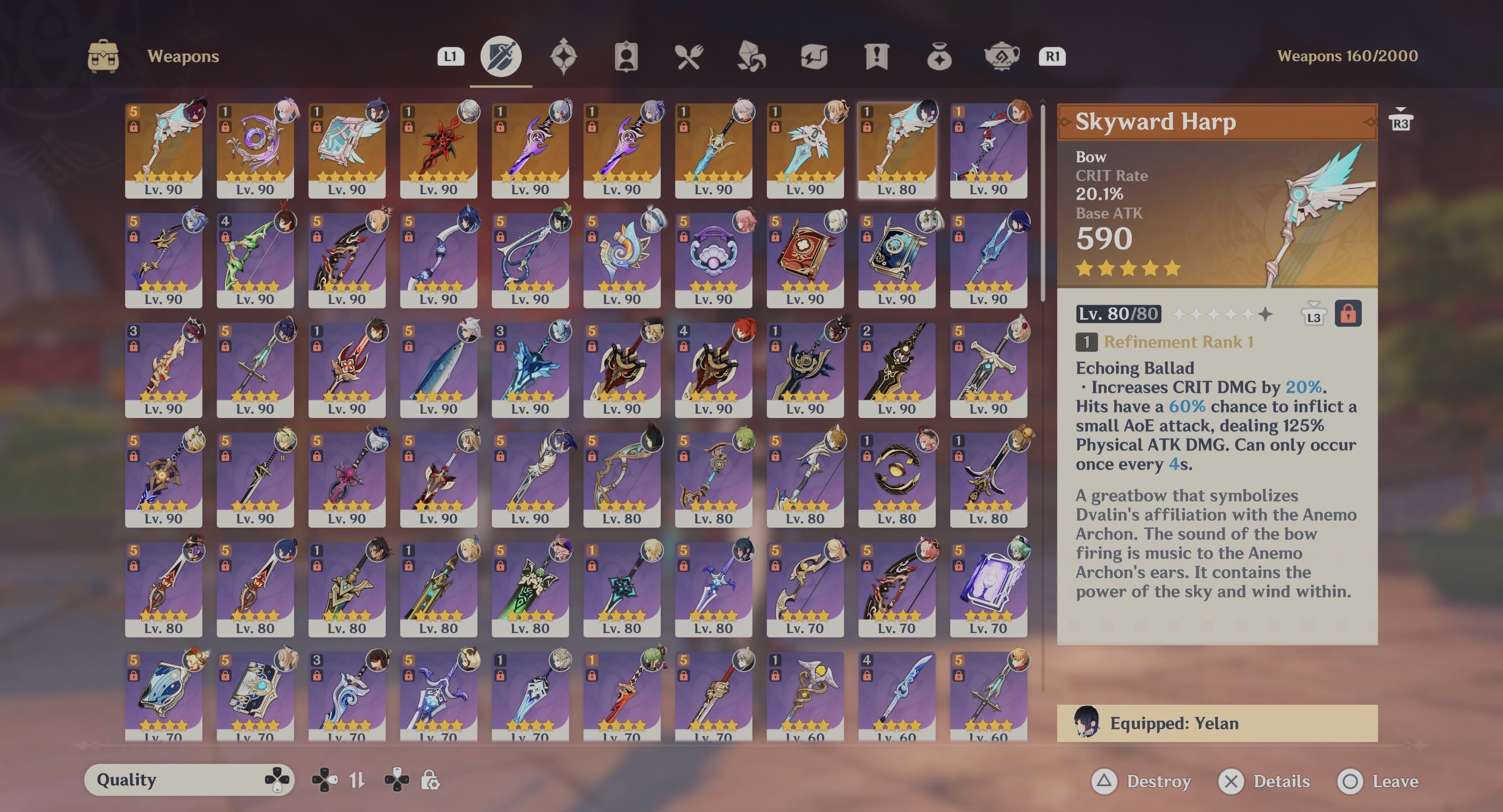 46% (6/13) of my 5 star weapon pulls are skyward harp Genshin Impact | HoYoLAB