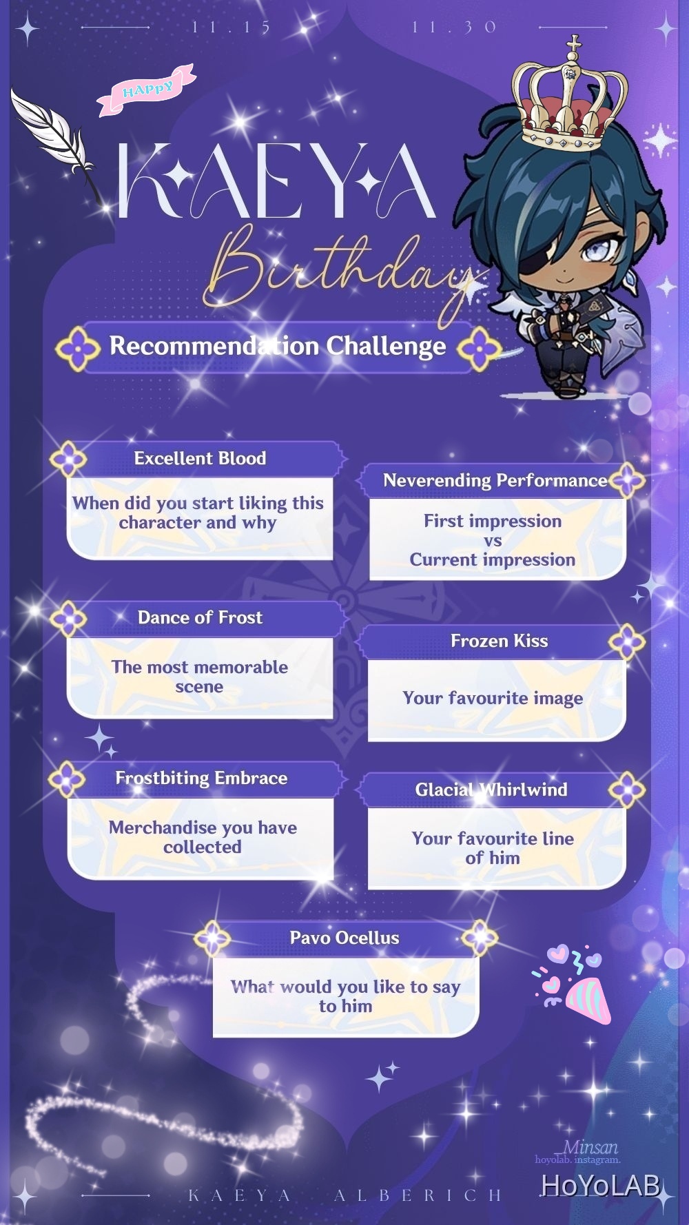 Kaeya Birthday Recommendation Challenge Pavo Ocellus Genshin Impact ...