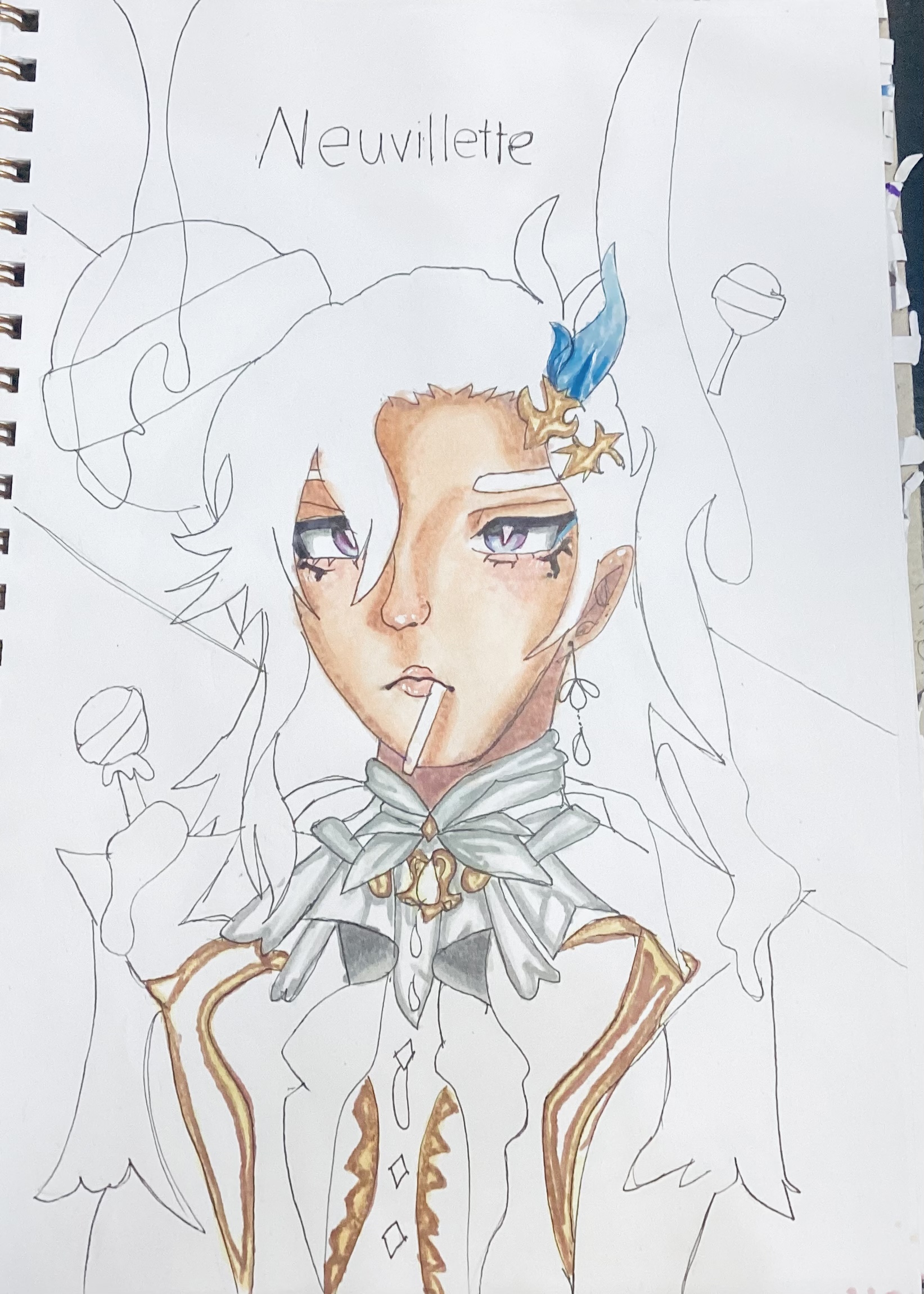 My neuvillette drawing so far Genshin Impact | HoYoLAB