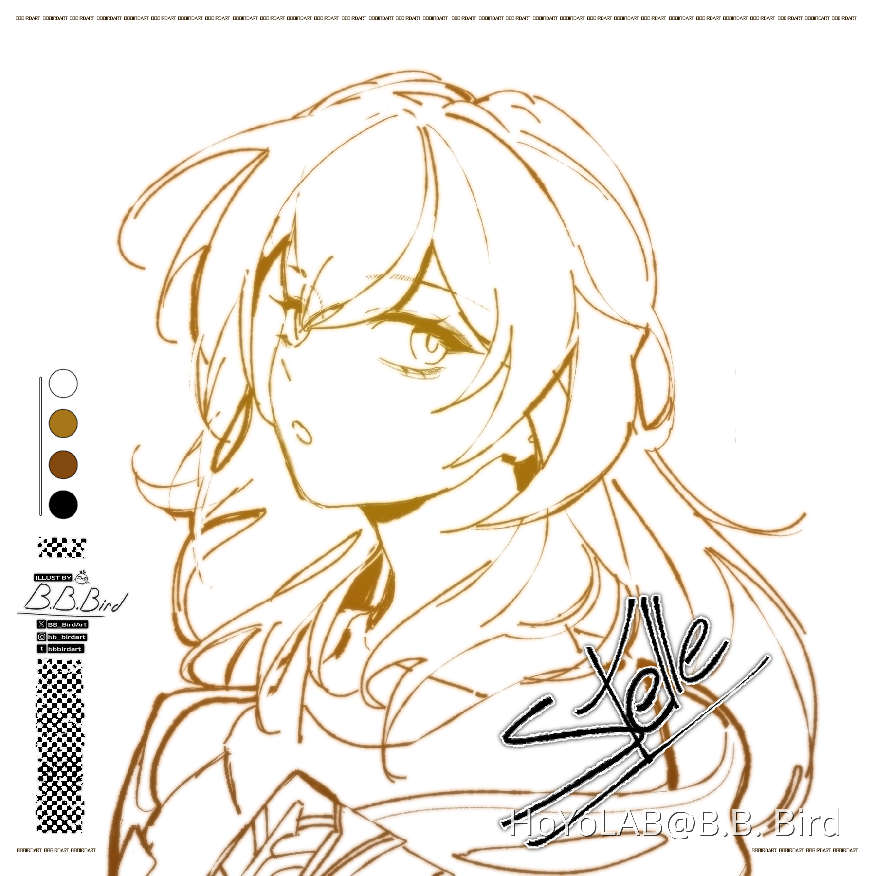 Drawing every playable HSR character PART 1-Trailblazer (Stelle) Honkai ...