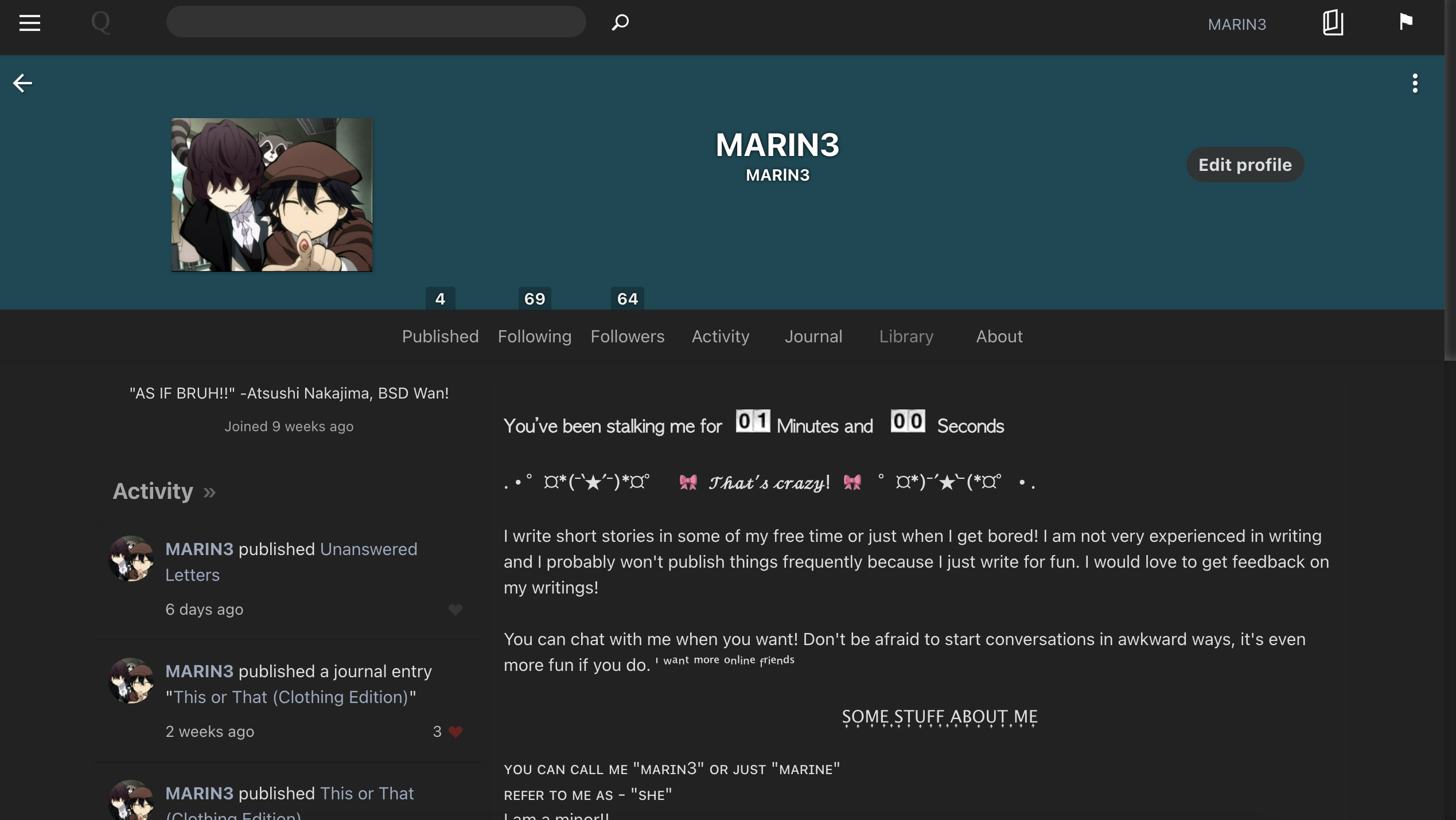 Does anyone here has a quotev account? | HoYoLAB