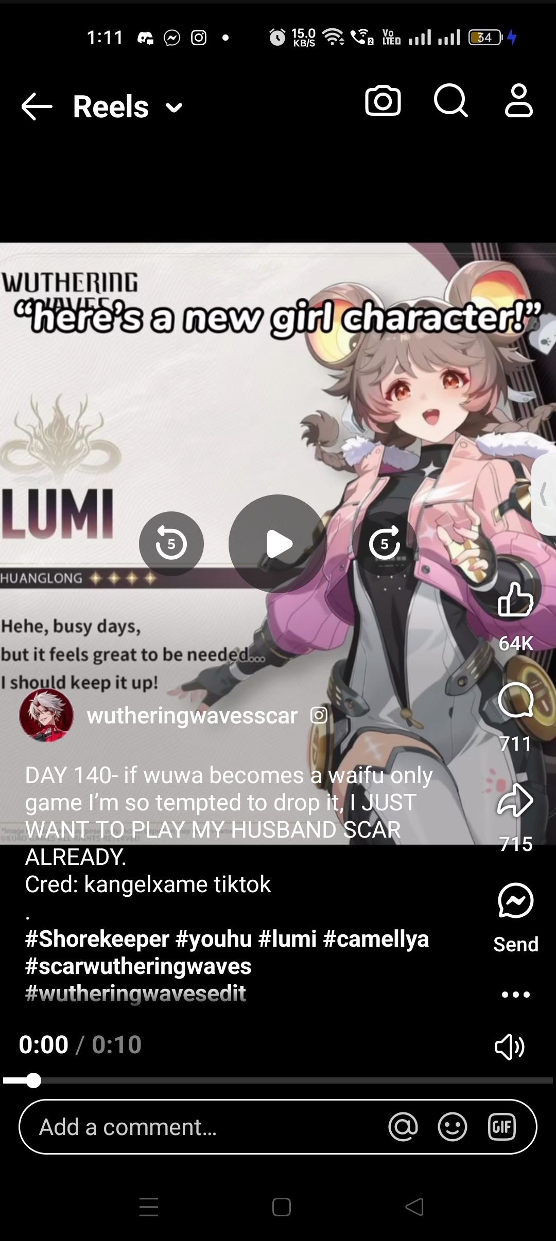 Double standard applying husbando main crying that Wuwa is releasing ...