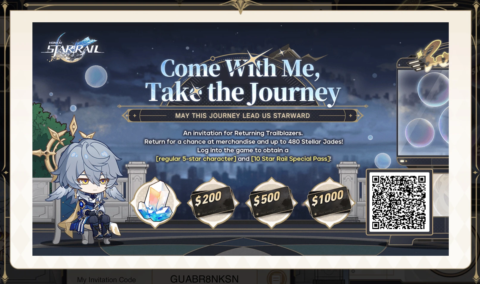 Returning Player Invitation Code Honkai: Star Rail | HoYoLAB