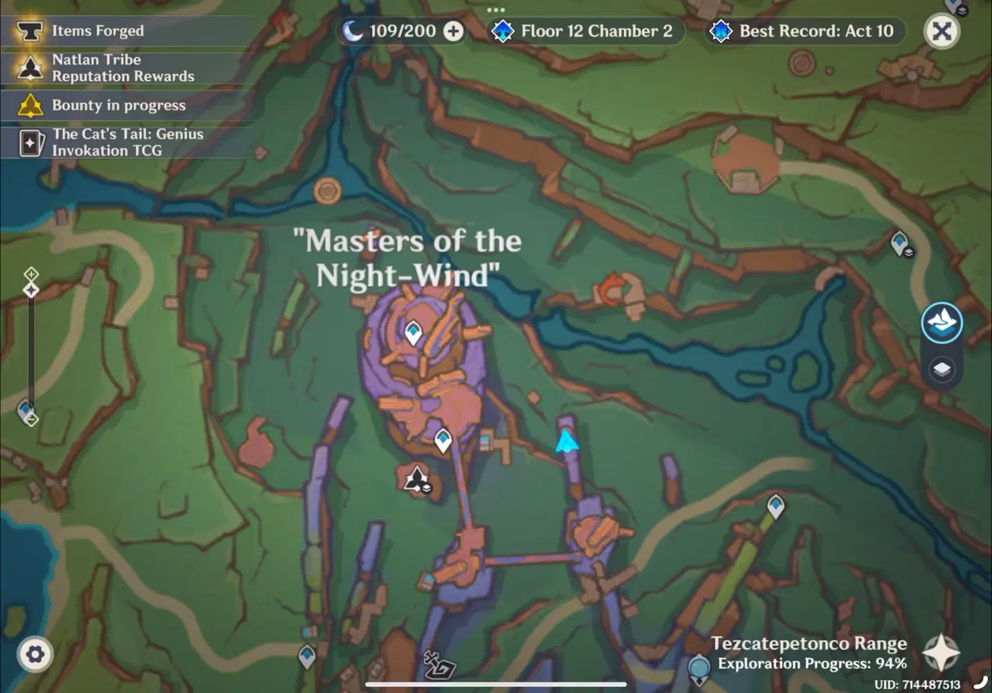 Master Challenge Locations | Masters of the Night wind tribe Genshin ...