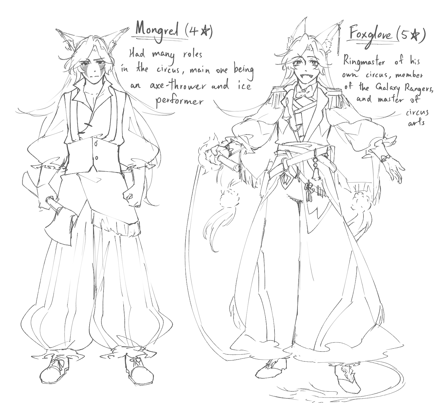 [HSR Oc] Sketch of Foxglove's 4 and 5-star variations Honkai: Star Rail ...