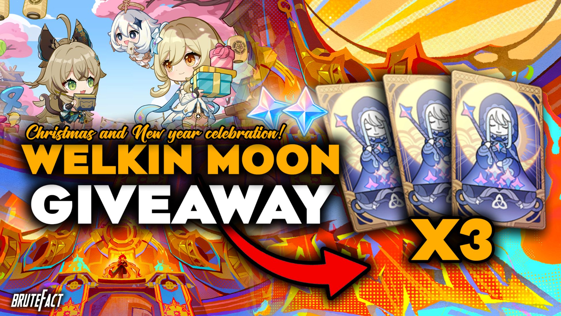 [Already Ended] 3x Welkin Moon Giveaways | Christmas and New Year Celebration Genshin Impact ...