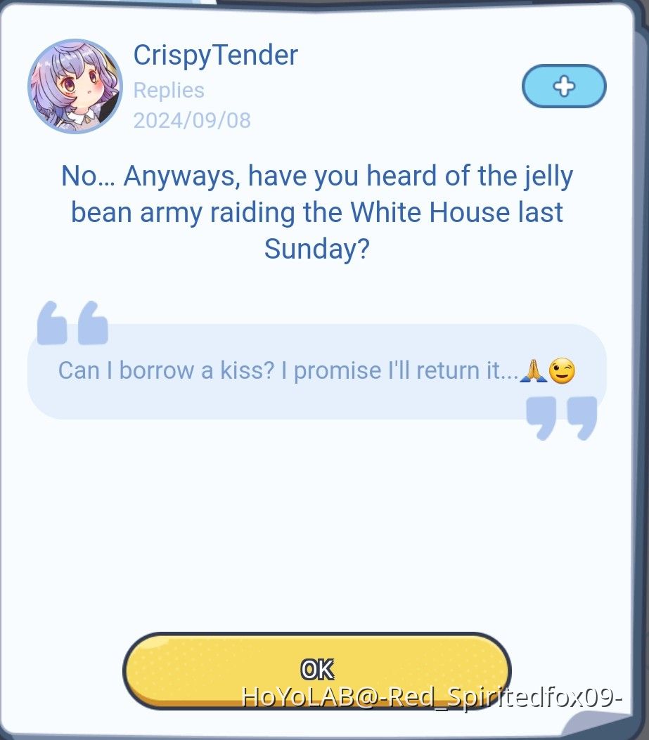 Some bottlemi replies but everything is weird | HoYoLAB