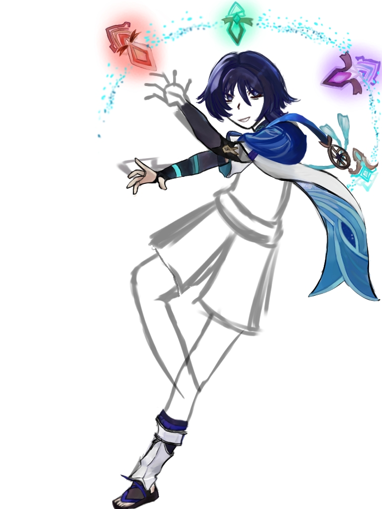 Art Process Of Drawing Wanderer Genshin Impact | HoYoLAB