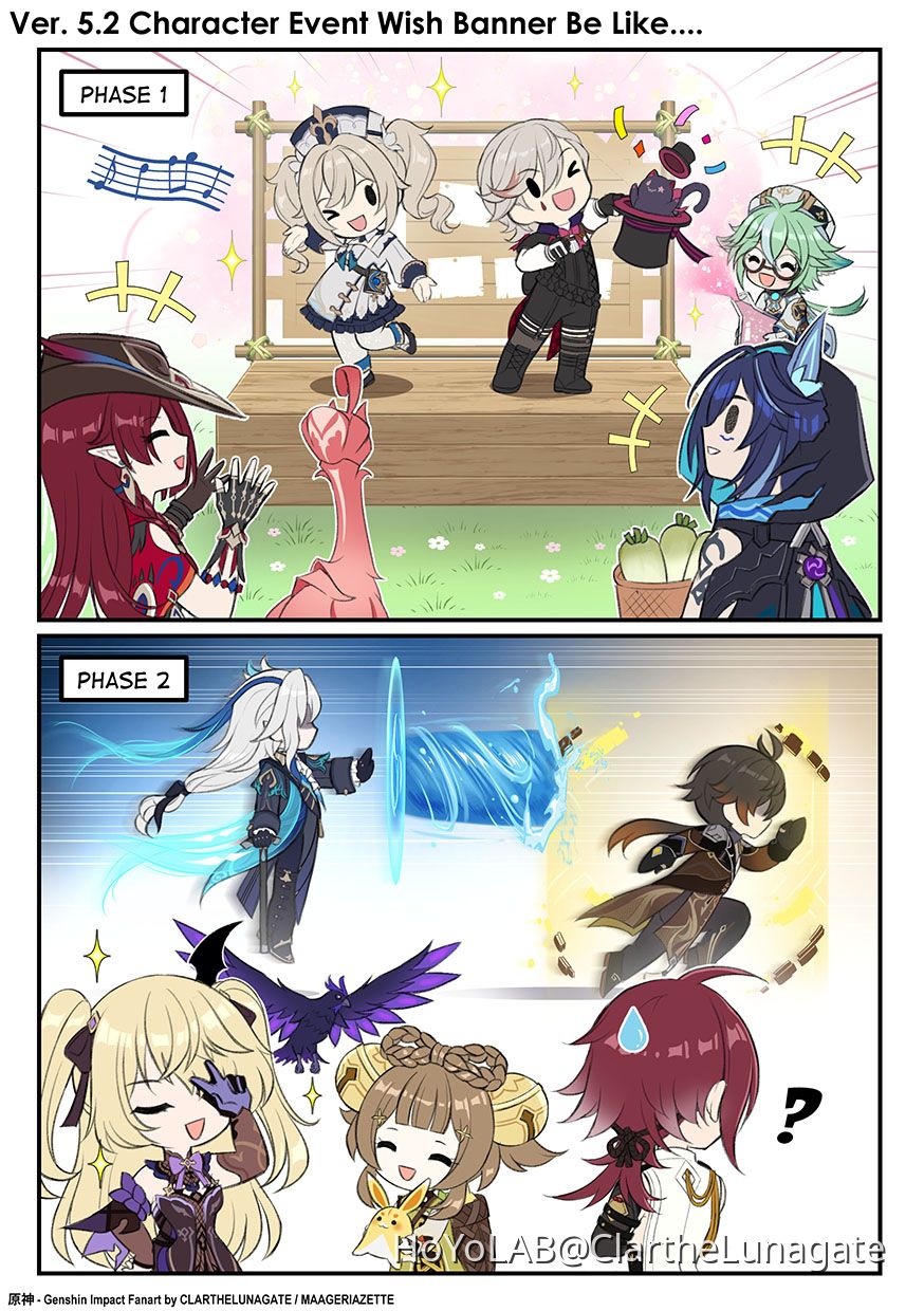 (Comic) Ver. 5.2 Character Event Wish Banner be Like.... Genshin Impact ...