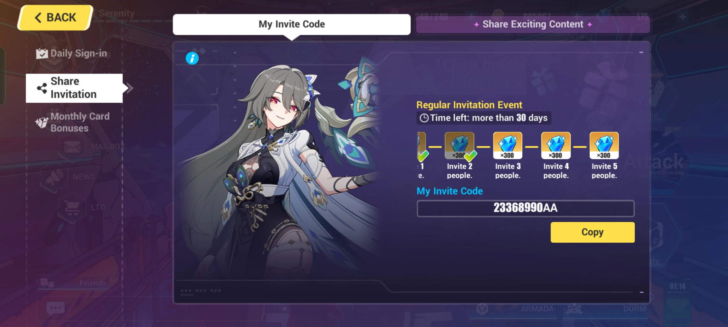 INVITE CODE for starter&returnees Honkai Impact 3rd | HoYoLAB